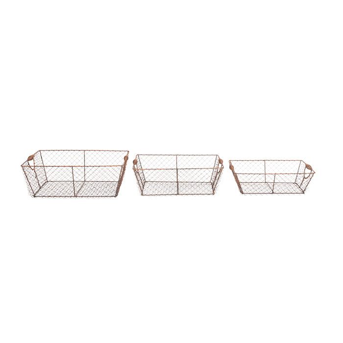 Wire harvest basket rectangle – Gin Gin Garden Club